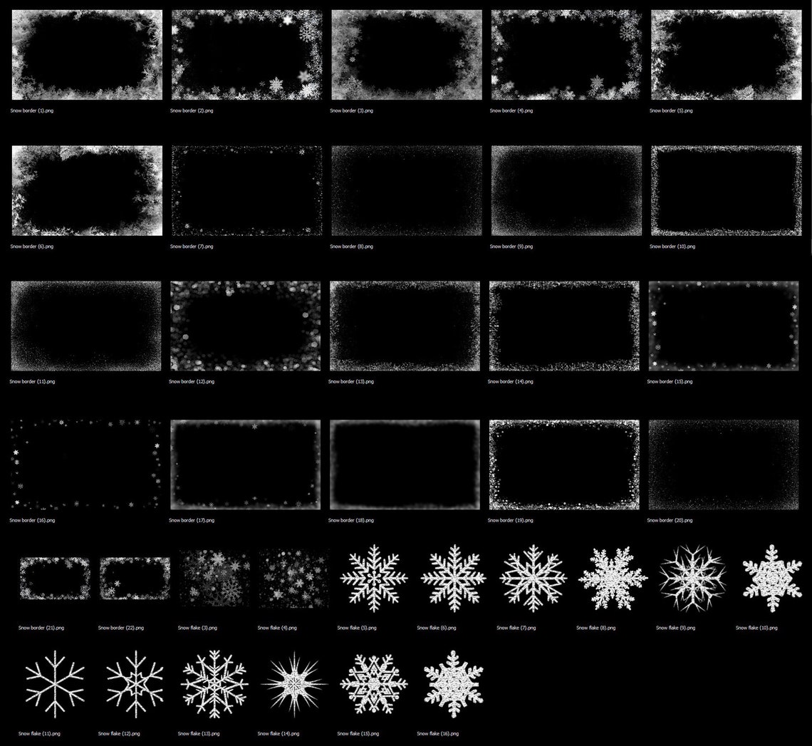 100 Snow Overlays: Photoshop Overlayschristmas Overlayssnow | Etsy India