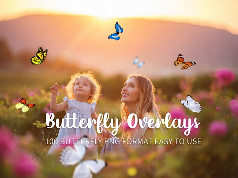 100 Butterfly Overlays:wedding Overlays Flying Butterfly | Etsy