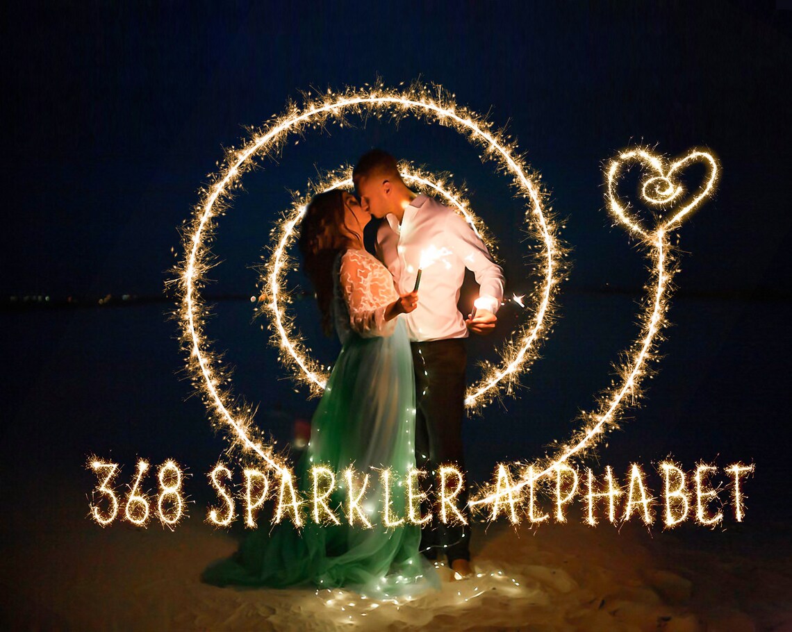 Christmas Sparkler Font: Christmas Firework Letters Overlays - Etsy