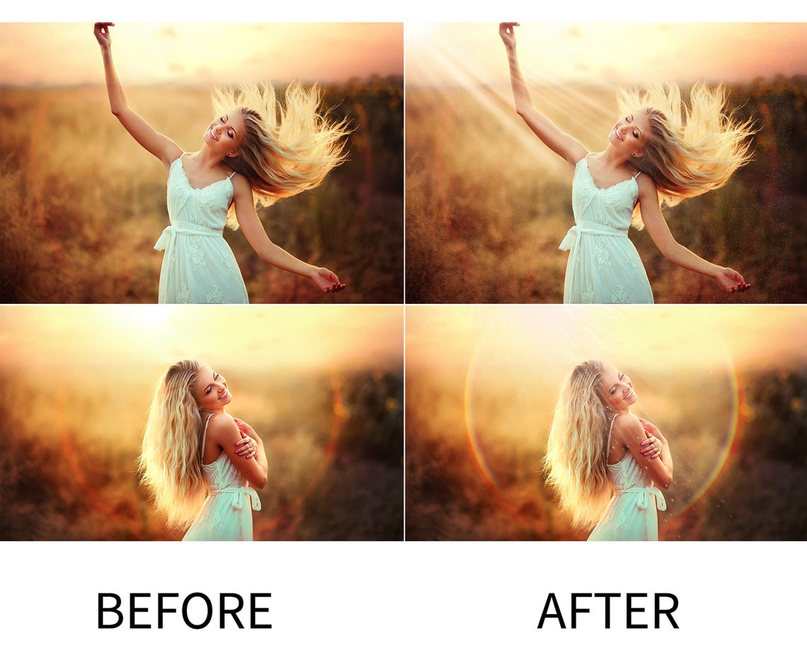 56 Sunbeam overlays Sunshine overlaysPhotoshop overlays | Etsy