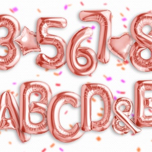59 Rose Gold Letters & Number Balloon Overlays Png Wedding - Etsy