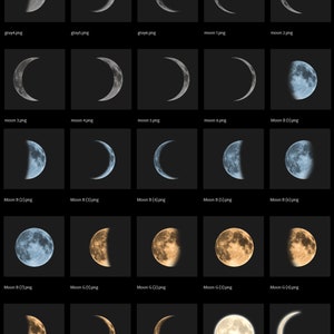 Moon Overlays: Magic Full Moon Phase Isolated Over Translucent ...