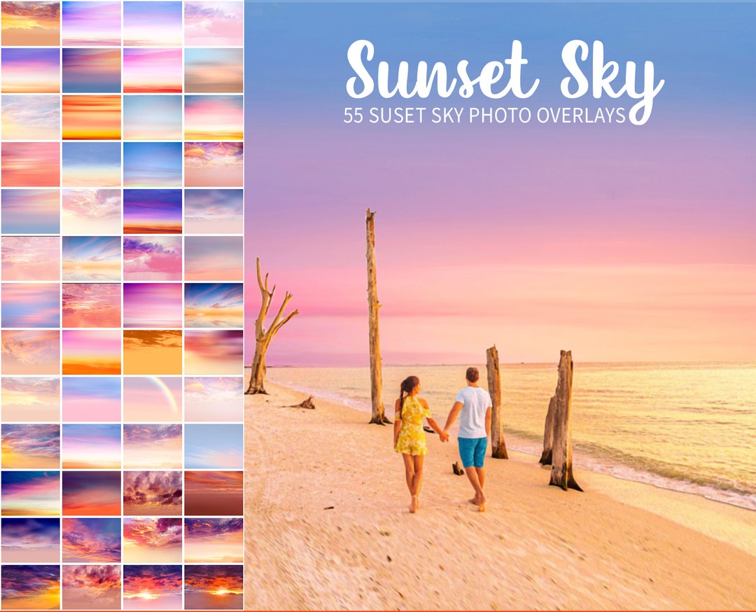 55 Sunset Overlays Dramatic Sunset and Clouds Photoshop - Etsy