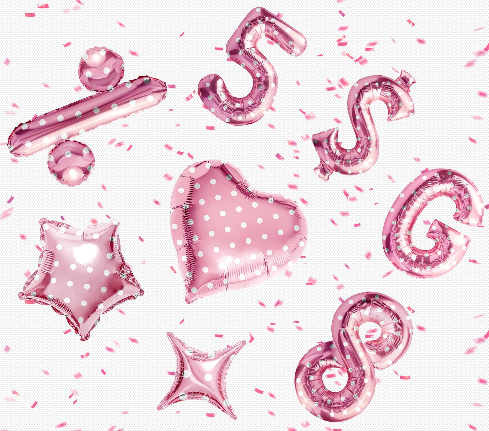59 Pink Polka Dots Letters Balloon Overlays Birthday Balloon - Etsy