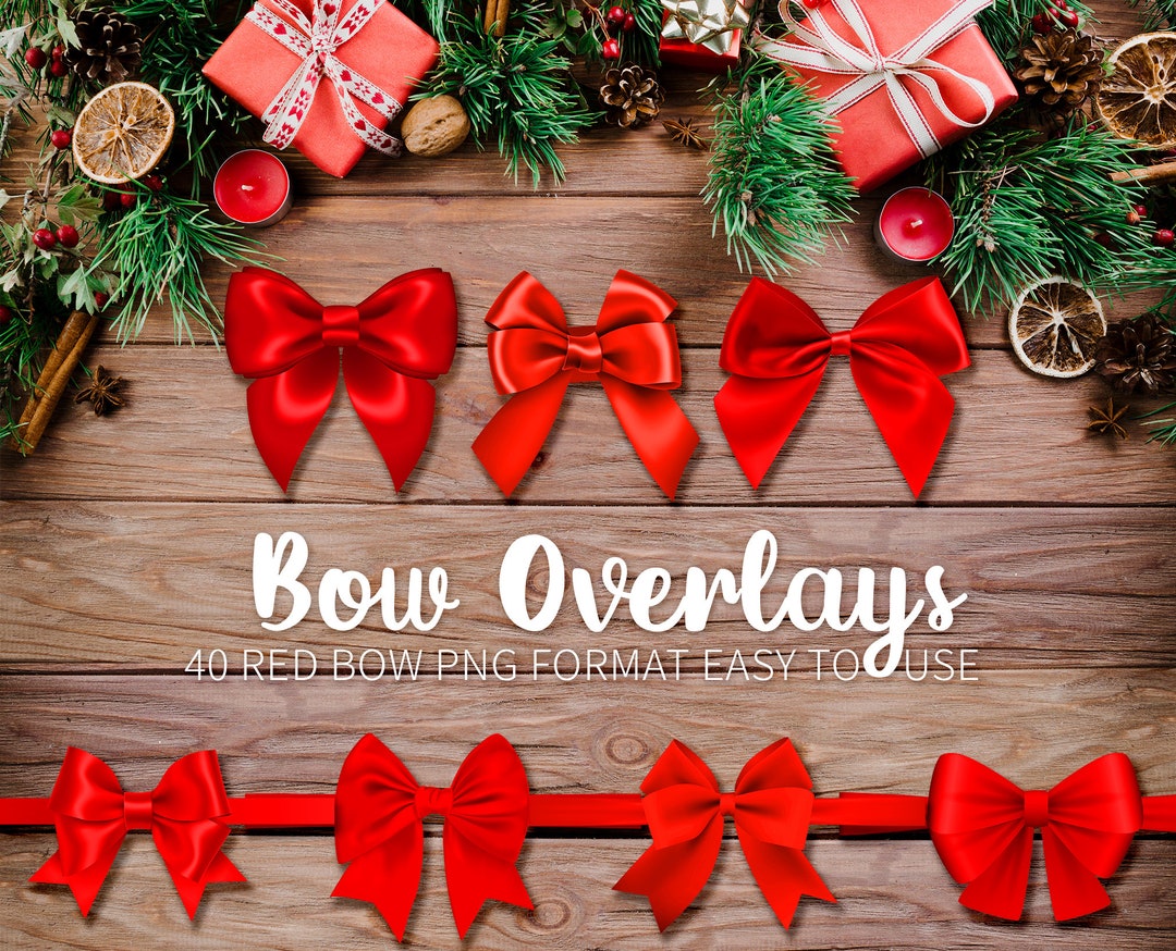 40 Bow Overlay and Ribbons Overlays a Gift Box Design Poster - Etsy