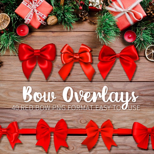40 Bow Overlay and Ribbons Overlays a Gift Box Design Poster - Etsy