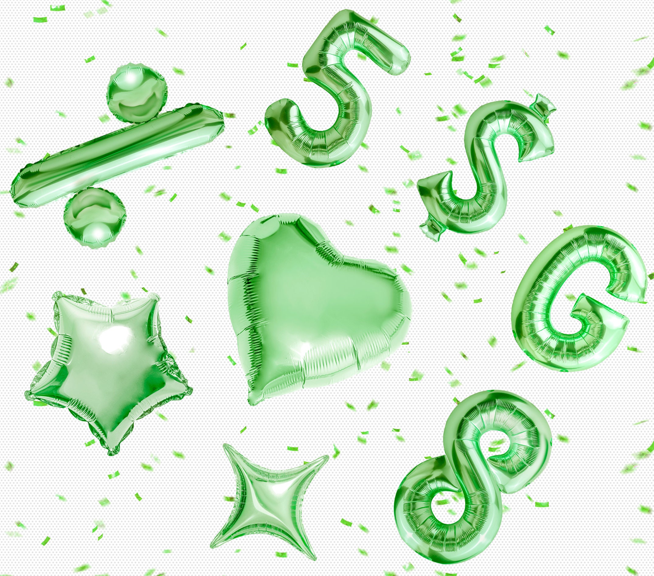 59 Green Balloon Letters Overlays Png Festive Overlays | Etsy