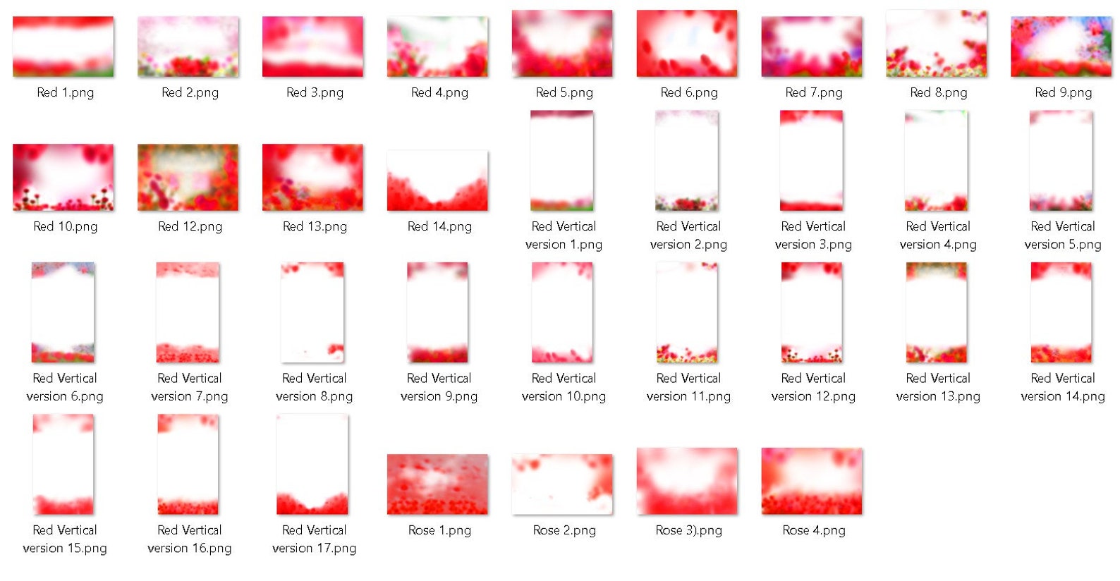 Red Rose Overlaysphotoshop Summer Overlaysred Digital - Etsy