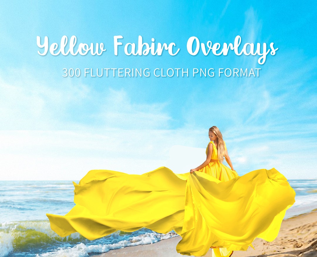 300 Yellow Flying Fabric Overlays Summer Photoshop Overlays - Etsy