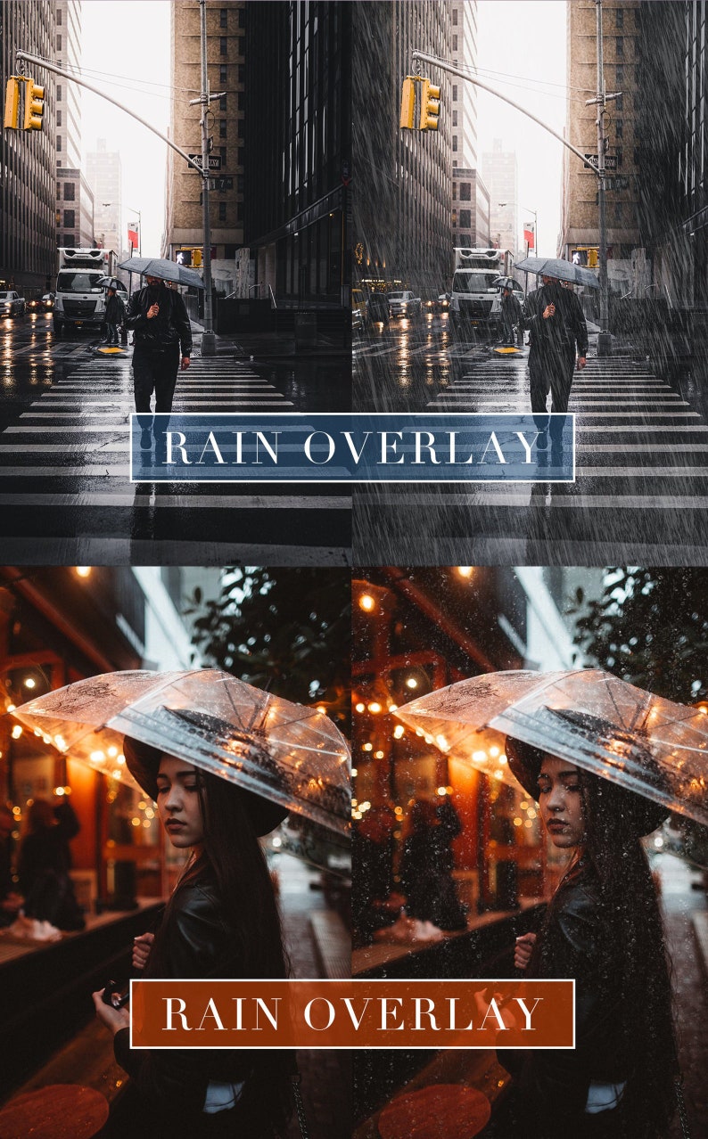 Rain Overlays: Realistic Rain Rainfall Rainy Weather - Etsy Canada