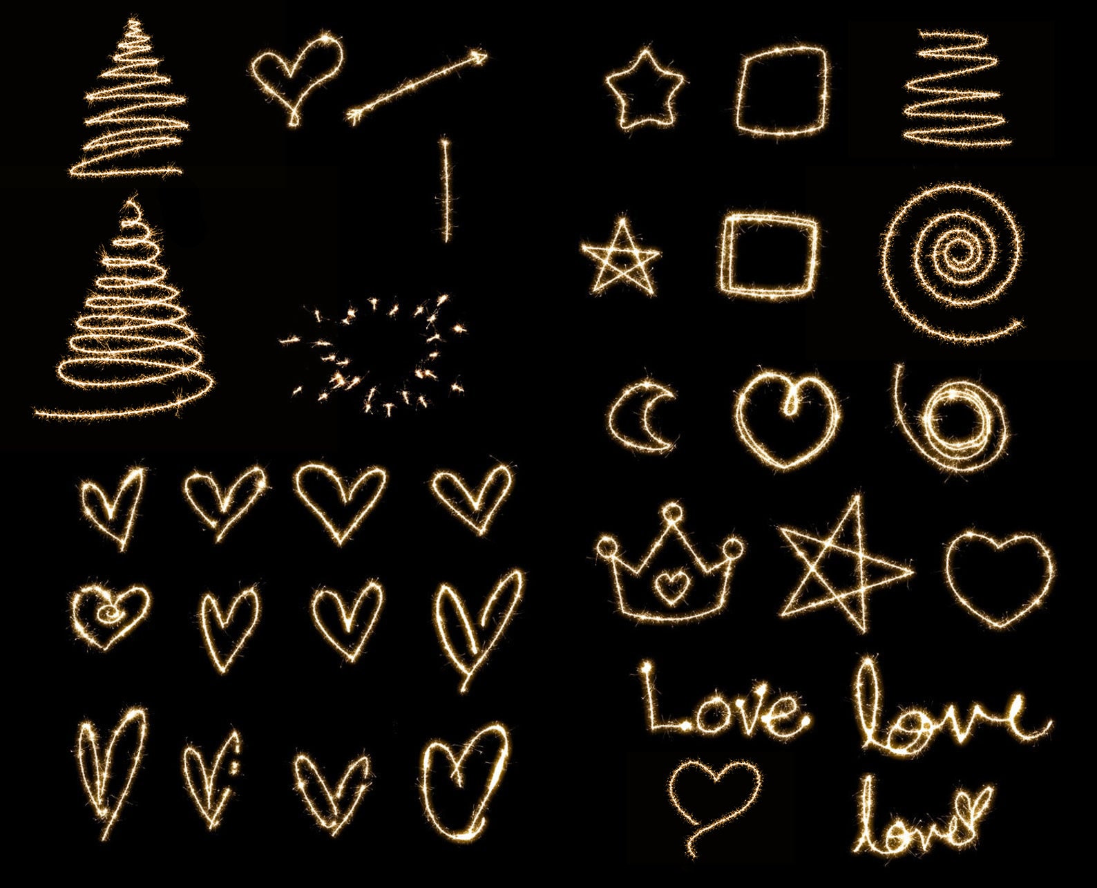 Sparklers Fonts Wedding Christmas Sparkler Alpahbet Photoshop Overlays