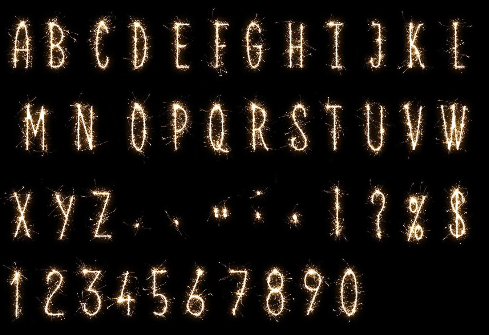 Christmas Sparkler Font: Christmas Firework Letters Overlays - Etsy