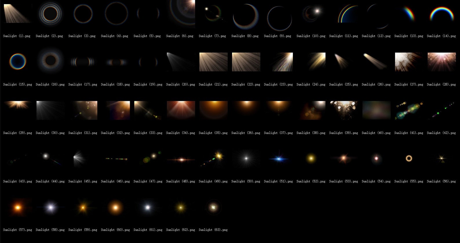 Sunlight Overlayssun Lens Flare Overlays, Rainbow Overlays Photoshop ...