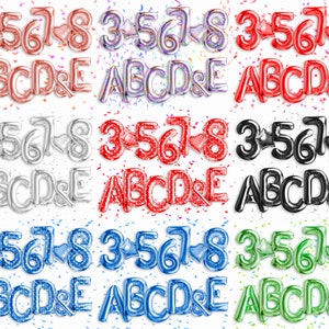 800+ Letters & Numbers Foil Balloon Overlays,birthday Party Overlays ...