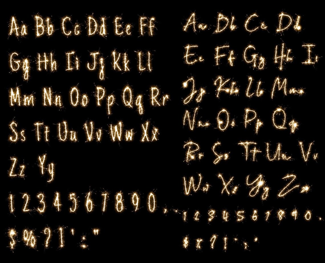 Christmas Sparkler Font: Christmas Firework Letters Overlays - Etsy