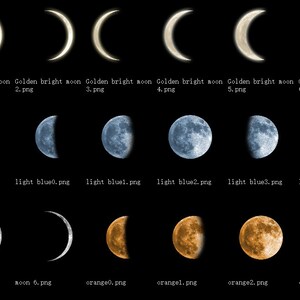 Moon Overlays: Magic Full Moon Phase Isolated Over Translucent - Etsy