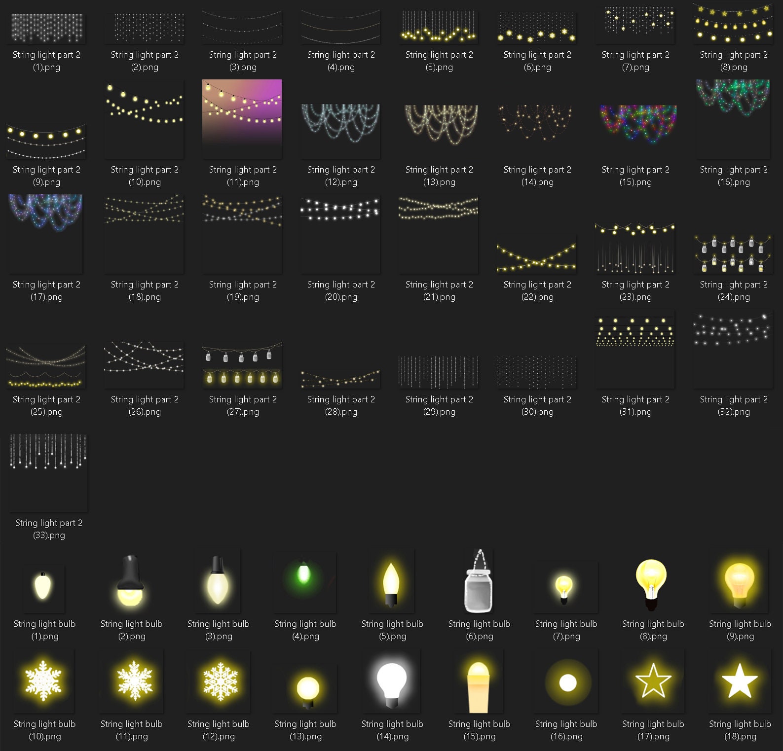 220 String light overlaysNew Year Christmas lights string | Etsy