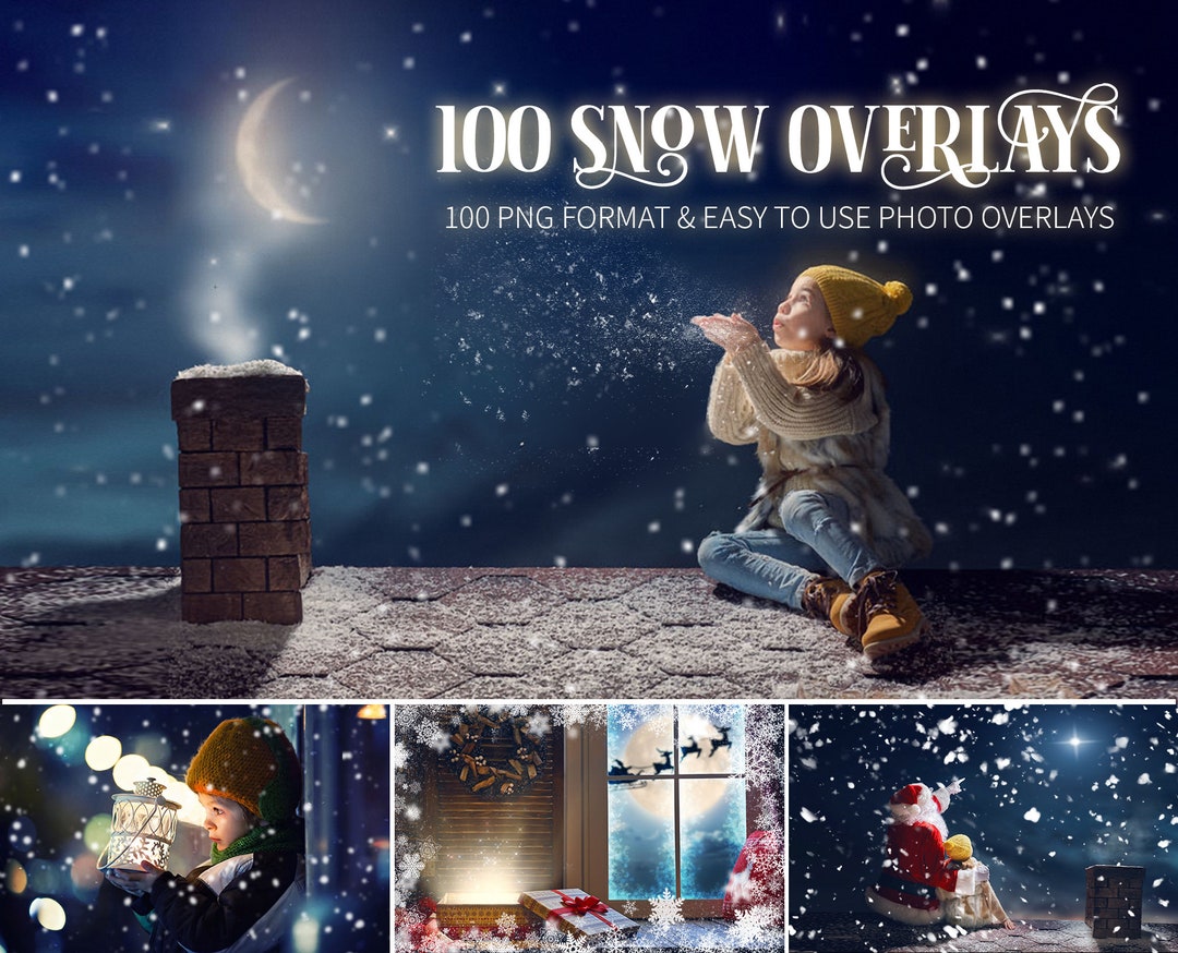 100 Snow Overlays: Photoshop Overlayschristmas Overlayssnow - Etsy