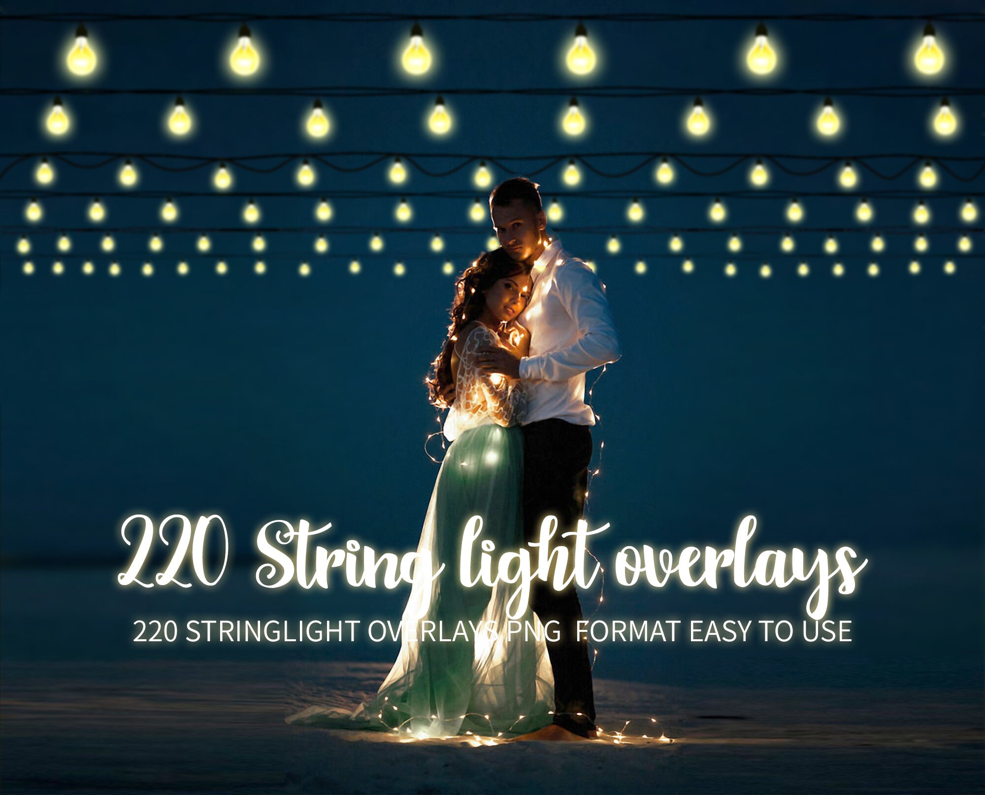 220 String Light Overlaysnew Year Christmas Lights String - Etsy