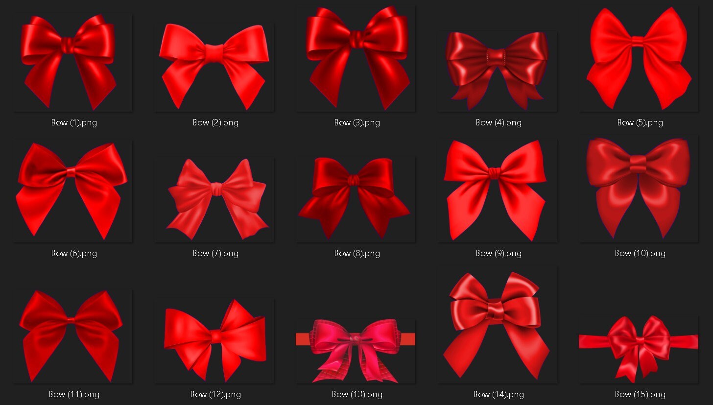 40 Bow Overlay and Ribbons Overlays a Gift Box Design Poster - Etsy