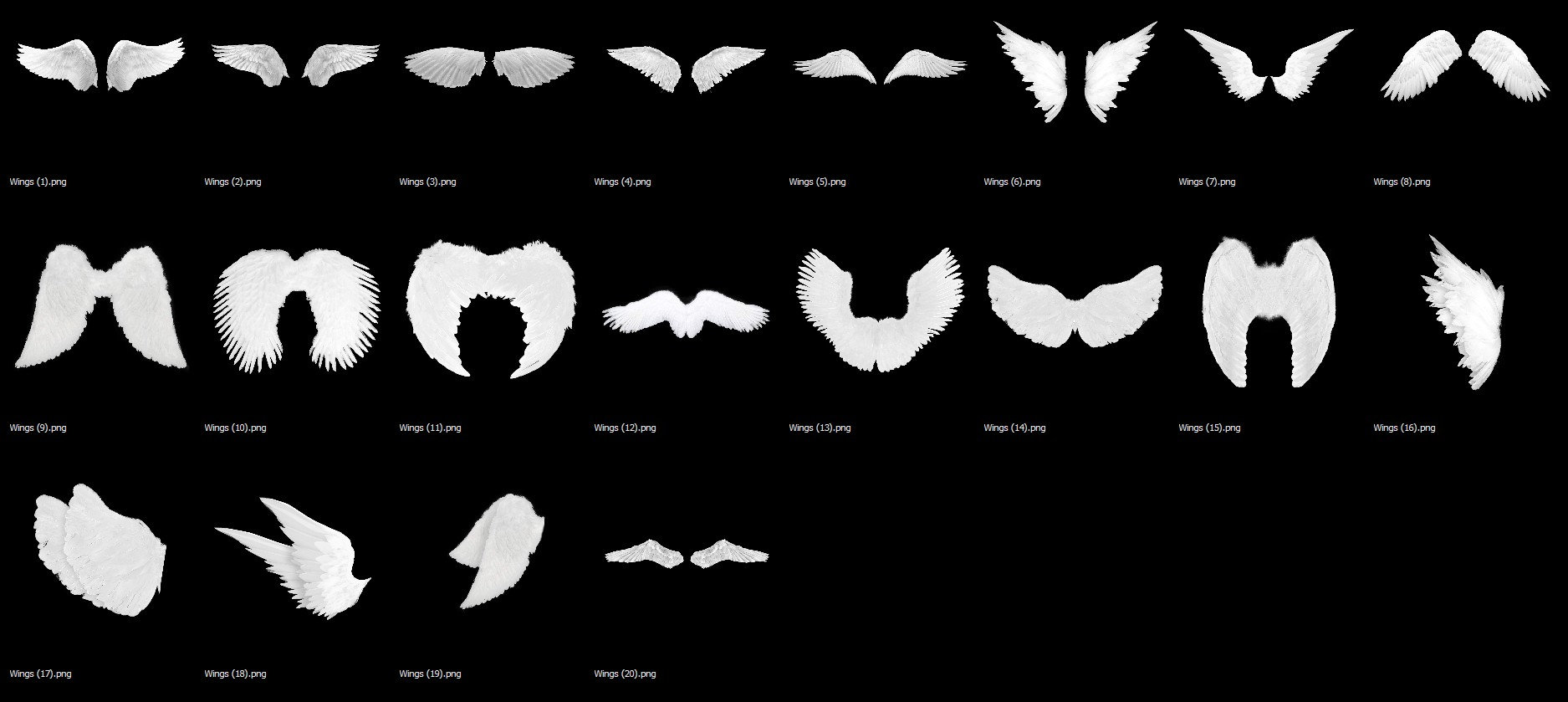 Angel Wings Photo Prop Overlaysphotoshop Overlaysfeather - Etsy