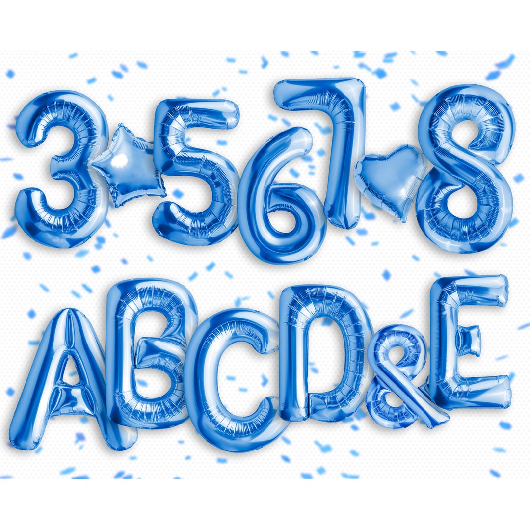 59 Blue Balloon Letters Overlays Png & Foil Balloon Numbers, Festive ...