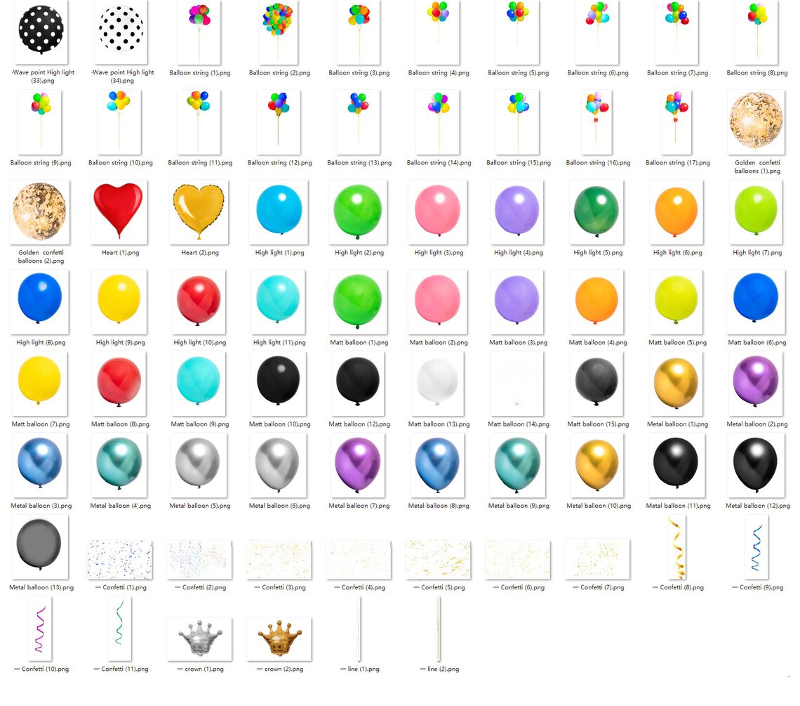 120 Balloon Photo Overlays Metallic Balloon Overlaysballoon - Etsy