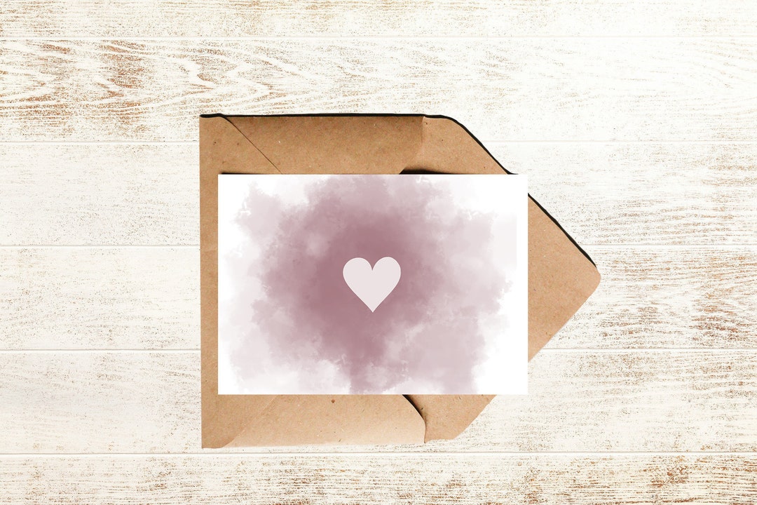Postkarte Herz | Liebeskarte mit aquarell Herz - Etsy.de