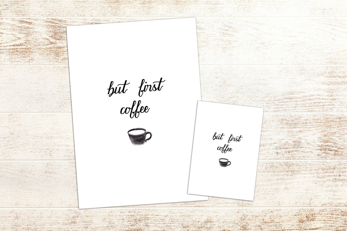 Poster Kaffee mit Spruch but first coffee - Etsy.de