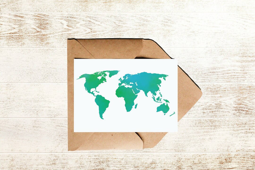 Postcard World Map | Travel Card World - Etsy