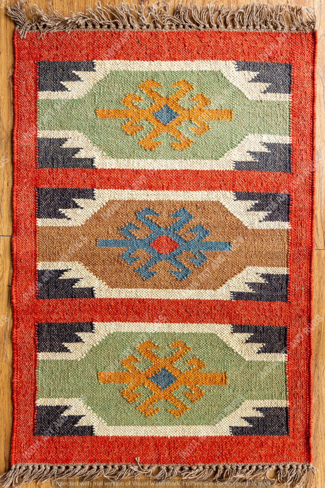 Kilim Rug Runner, Handwoven, Wool and Jute Rug Handmade, Motifs ...