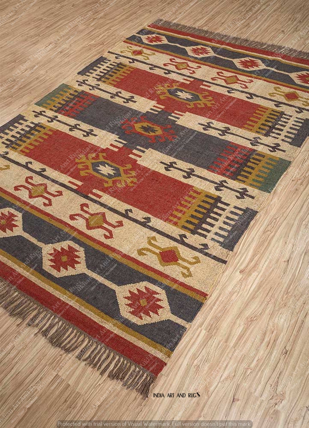 Handmade Kilim Rug Jute Kilim Black White Dhurrie Rug - Etsy