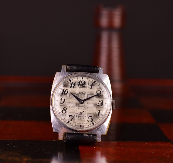 Square Watch - Vintage Mens Watch - Retro Mechanical … - Gem