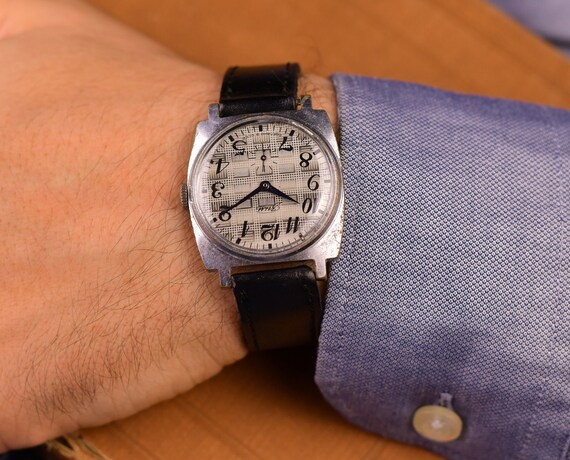 Square Watch - Vintage Mens Watch - Retro Mechanical … - Gem