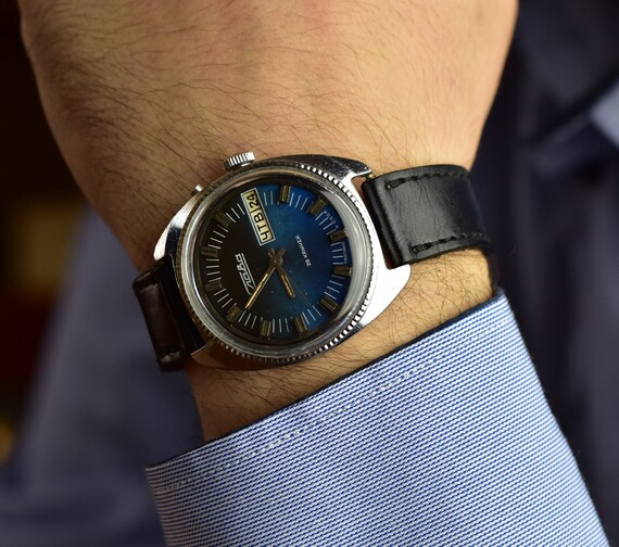 Soviet Rare Watch, Vintage Blue Mechanical Watch, Ret… - Gem