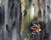 Sacred Forest A3 A4 ART PRINT. Fantasy Card / Wall Art. Dark - Etsy