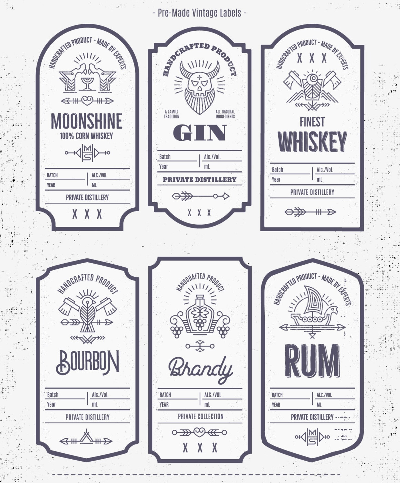 Jin Whiskey Liquor Bottle Labels Vector EPS And PSD Vintage Etsy