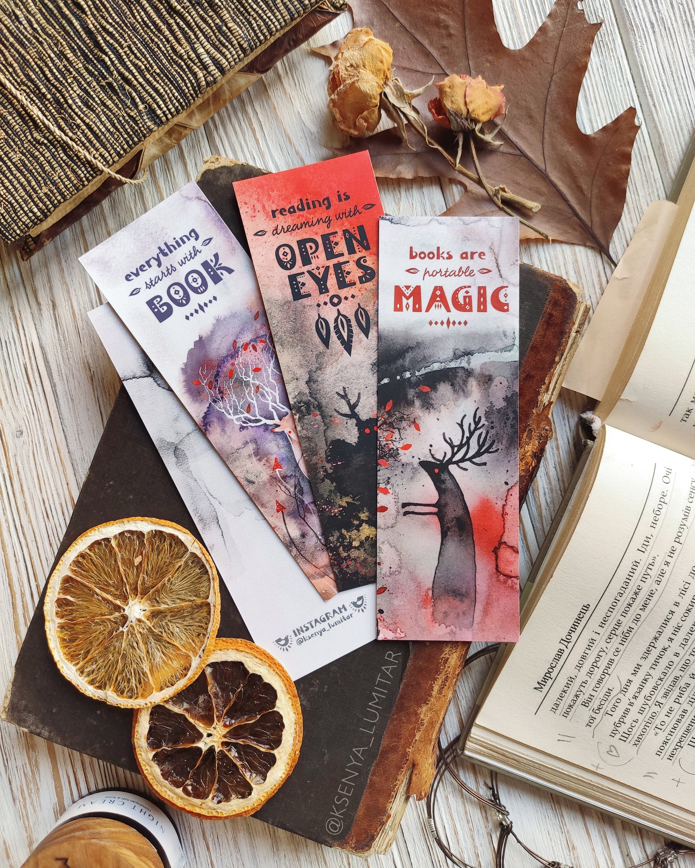 Fantasy Bookmarks Set of 3 Magic Fantasy Forest Cards. Free | Etsy