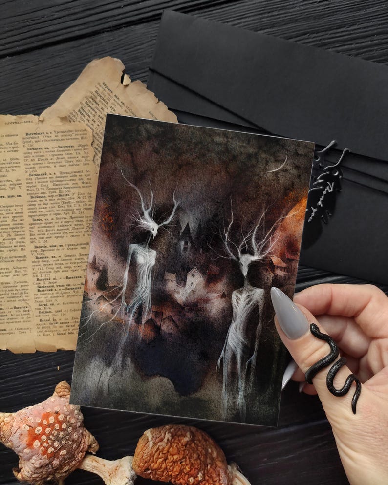 5 PRINTABLE Horror Gothic Postcard and Poster Set, Vol.3. Printable ...
