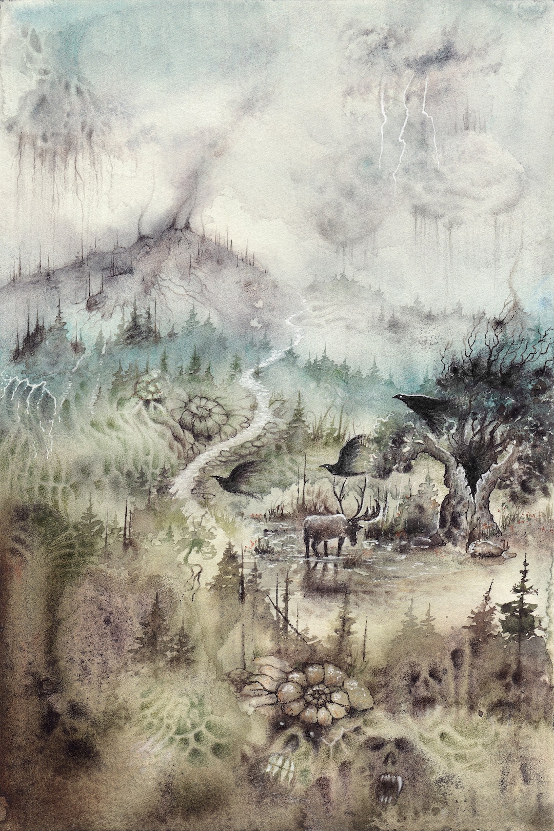Sacred Forest Art Print, Pagan Gothic Home Decor - Etsy