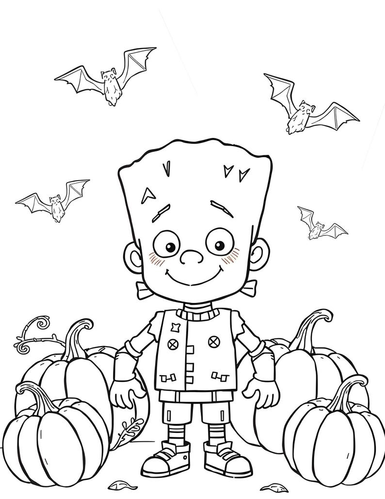 Kids Halloween Coloring Pages Bundle – Cute Witch, Pumpkin, Mummy ...