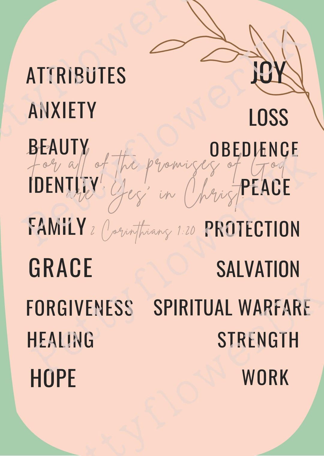 Prayer Bible Themes Insert | Printable A6 Journal Card | Scripture ...