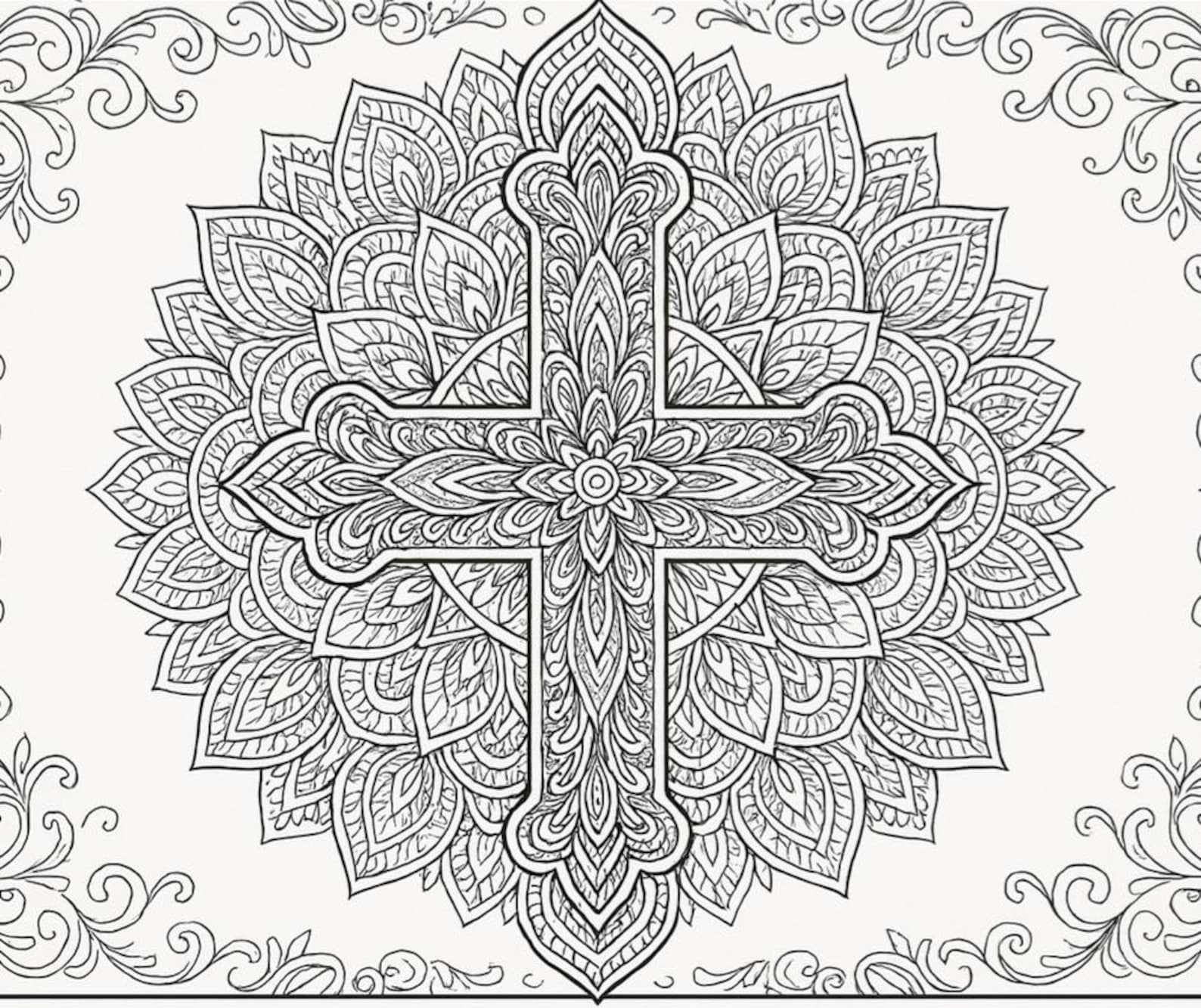 Coloring Page, Cross-designs to Colour for Children and Adults to Print ...