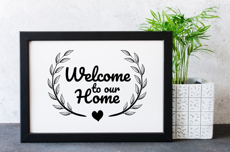 Welkom SVG Welkom bij Ons Huis SVG Welcome Cut File Welcome - Etsy België