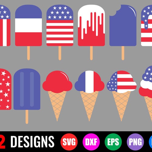 Patriotic Popsicle Svg Patriotic Ice Cream Svg Fourth of - Etsy