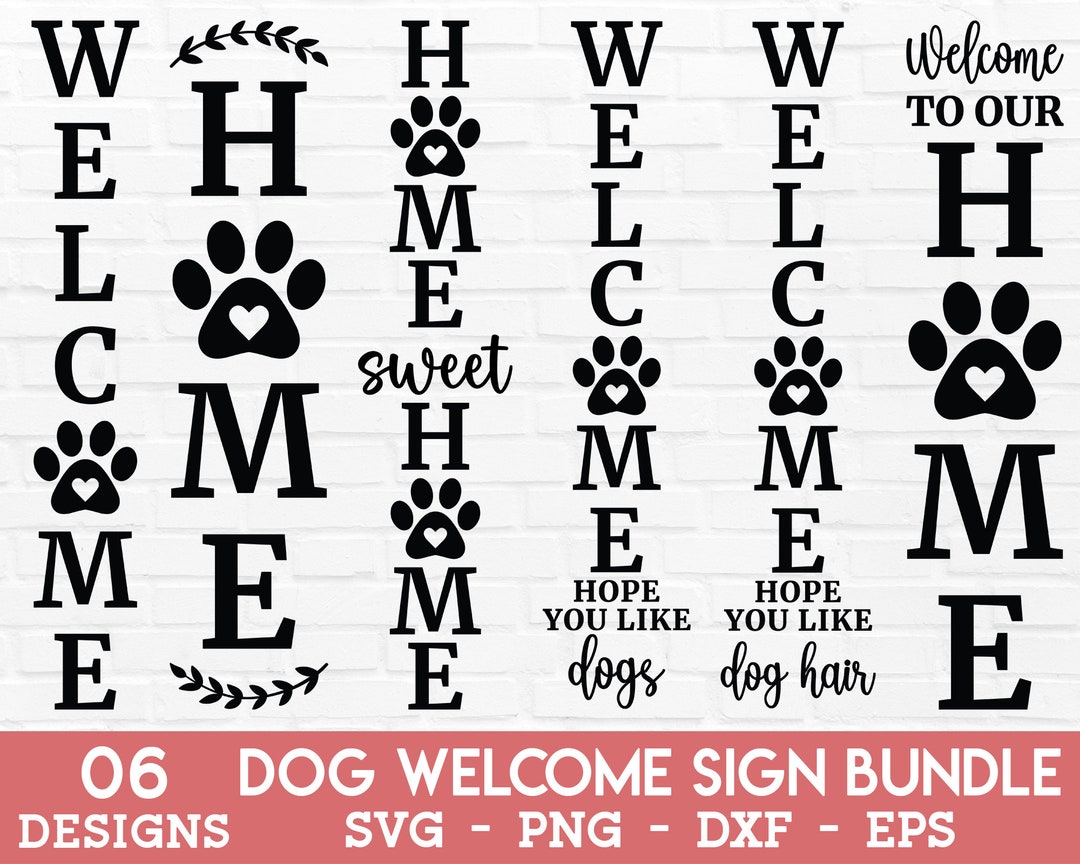 Dog Welcome Sign SVG Dog Sign SVG, Dog Porch Sign SVG, Vertical Welcome ...