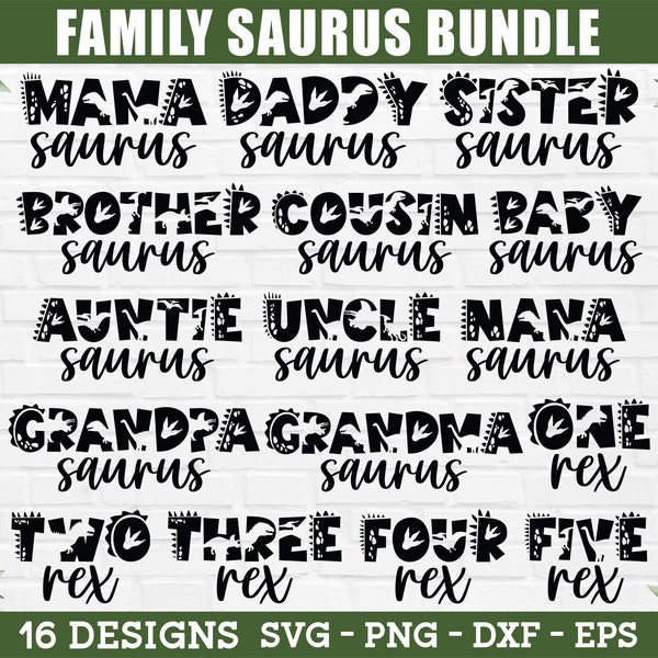 Family Saurus Svg - Etsy