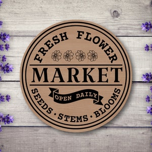 Spring Flower Market Svg, Fresh Flower Market Sign Svg, Farmhouse Sign ...