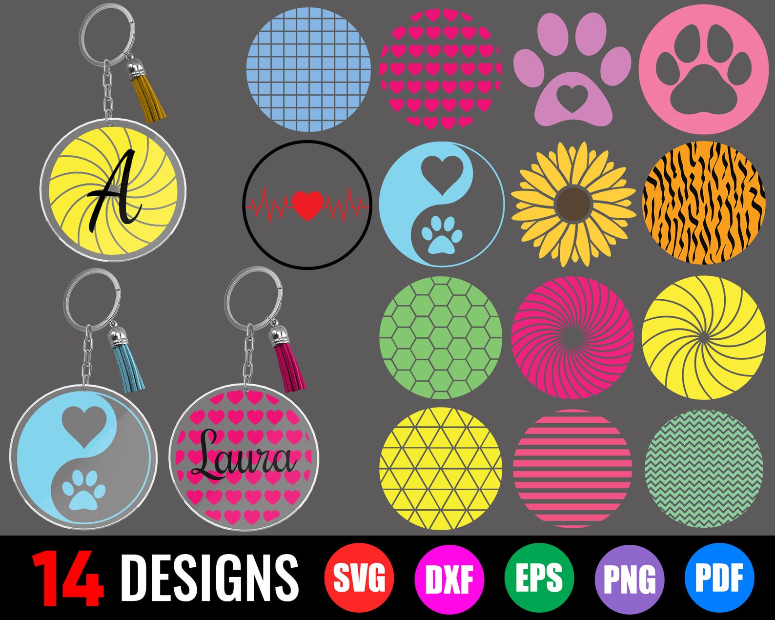 180 Keychain SVG Bundle Keychain Pattern SVG Brush Strokes - Etsy