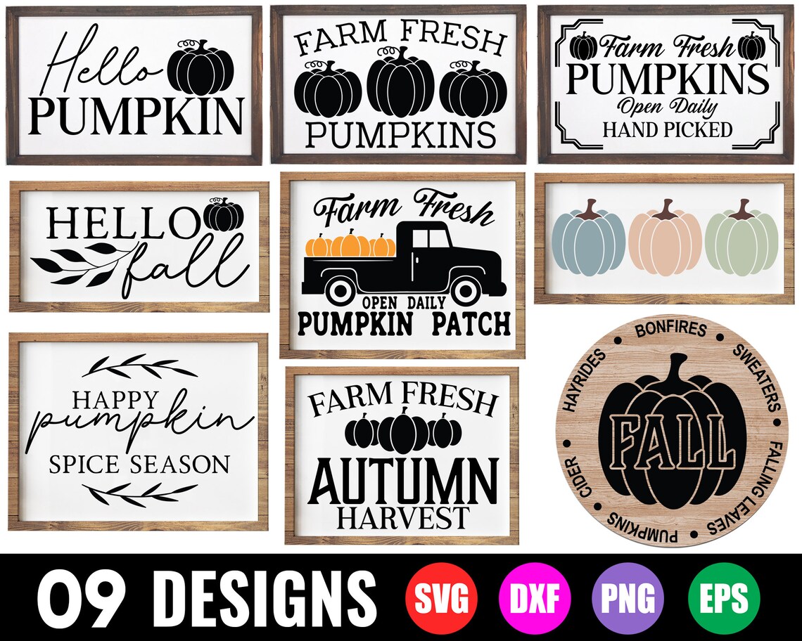 Fall Sign SVG Bundle Rustic Fall Svg Farmhouse Sign Svg - Etsy